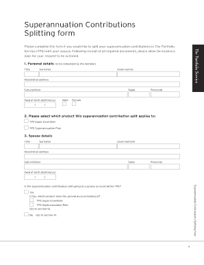 Fillable Online Superannuation Contributions Splitting form Fax Email Print - pdfFiller