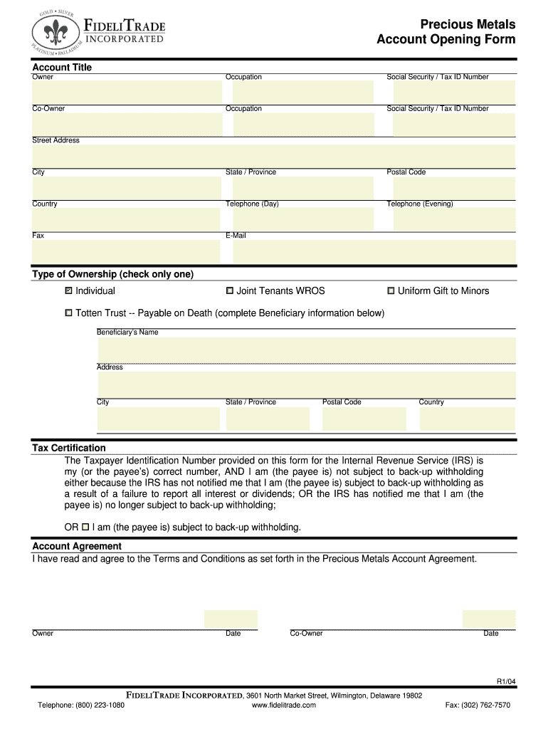 Fillable Online 5.5101 Forms - Investor Account Opening Form Ind,Joint ...