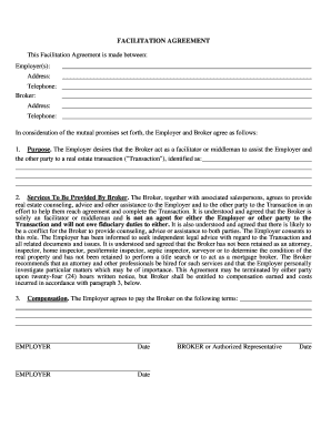 Fillable Online This Facilitation Agreement is made between: Fax Email ...