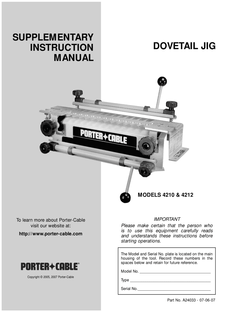 Fillable Online Dovetail jig supplementary instruction manual - DeWALT ...