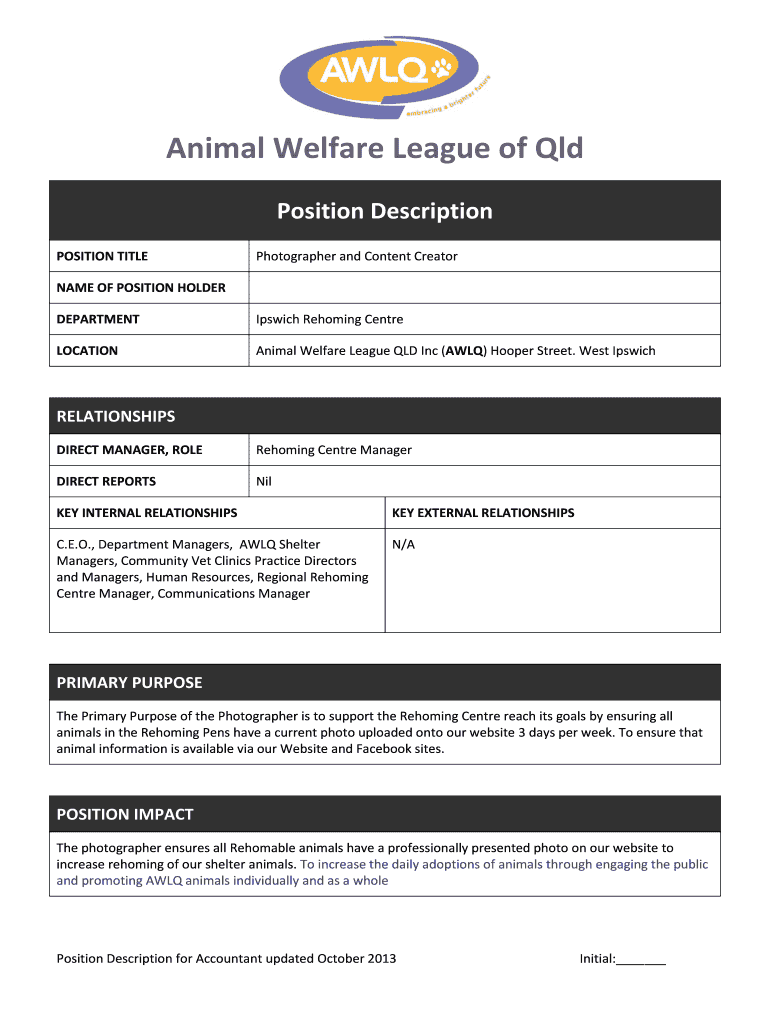 Fillable Online Animal Welfare League of Qld - AWLQ Fax Email Print ...