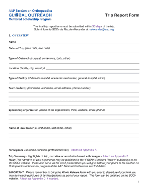 Fillable Online www2 aap Post-bTrip Report Formb Fax Email Print ...