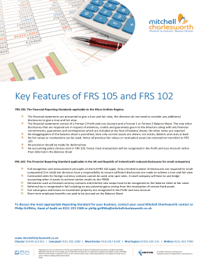 Fillable Online Key Features of FRS 105 and FRS 102 Fax Email Print ...