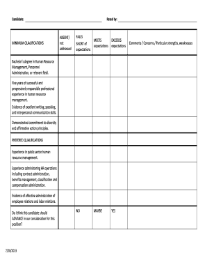 Fillable Online Rater Evaluation Form - Human Resources! Fax Email ...