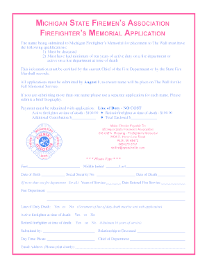 Fillable Online msfassoc MFSA Memorial Application.pdf - Michigan State ...