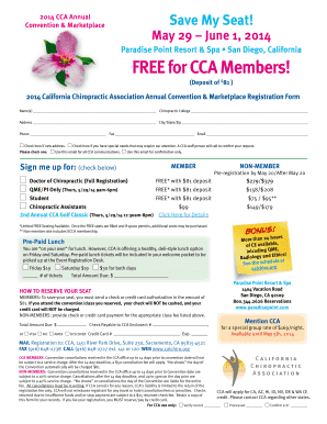 Fillable Online CCA Annual Convention Schedule and Registration ...