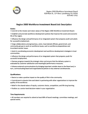 Fillable Online region2000works Board Member Job Description ...