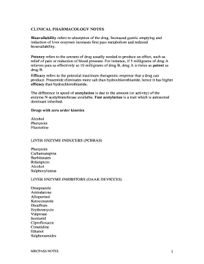 Fillable Online CLINICAL PHARMACOLOGY NOTES Fax Email Print - pdfFiller