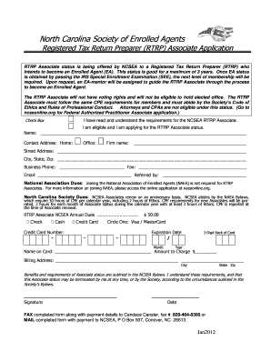 Fillable Online North Carolina Society of Enrolled Agents Registered ...
