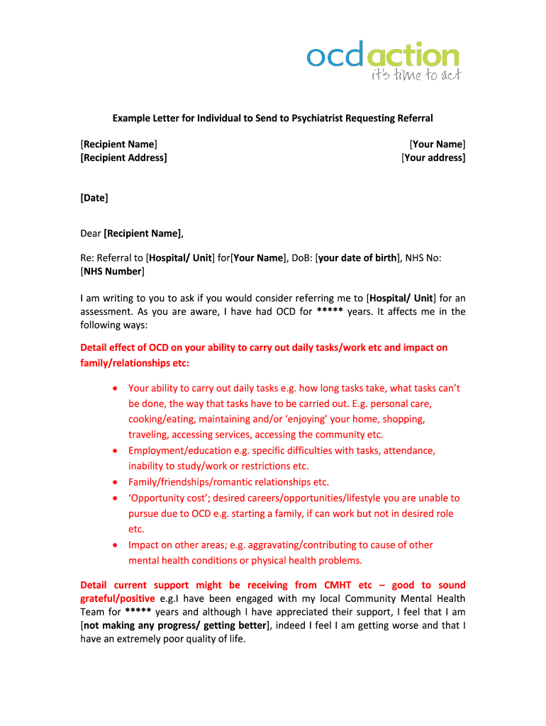 Fillable Online Example Letter for Individual to Send to Psychiatrist ...