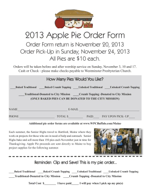 Fillable Online wpcbuffalo Apple pie order form Layout 1 - Buffalo NY ...