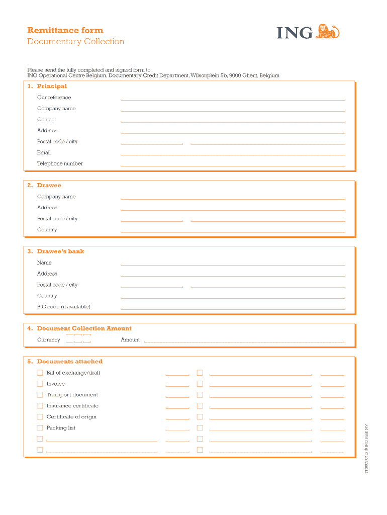 Fillable Online Remittance bformb Documentary Collection Fax Email ...