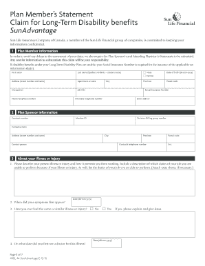 Fillable Online Members Statement and an Attending Physicians Statement ...