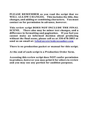 Fillable Online This review script DOES NOT INCLUDE THE FINAL Fax Email ...