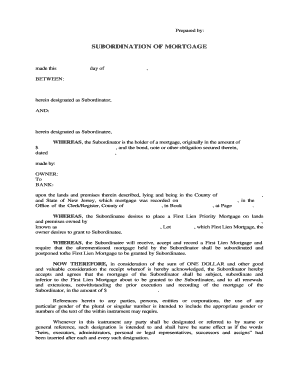 Fillable Online Subordination of mortgage - Madison Title Agency Fax Email Print - pdfFiller