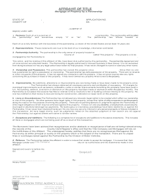 Fillable Online Affidavit of title - Madison Title Agency Fax Email ...