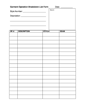 Fillable Online Garment analysis form Fax Email Print - pdfFiller