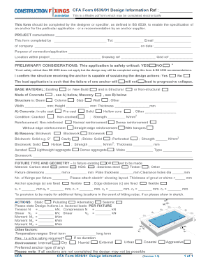 Fillable Online fixingscfa co CFA Form 853901 Design Information Ref ...