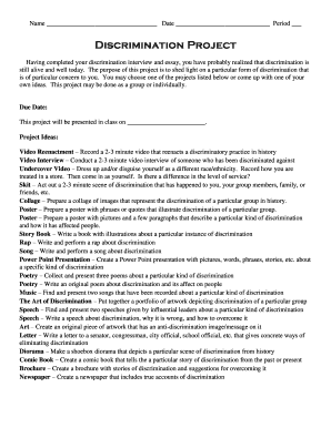 Fillable Online Discrimination Project Fax Email Print - pdfFiller