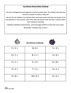 Fillable Online This test is designed to encourage fast recall of ...