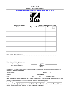 Fillable Online capmt CAPMT Student Programs Fax Email Print - pdfFiller