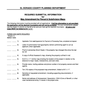 Fillable Online El dorado county planning department map amendment for ...