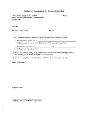Fillable Online Settlement Instructions for Inward Collection - OCBC ...