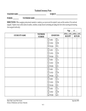Fillable Online 12B Textbook Inventory Form 09 19 05doc Fax Email Print ...