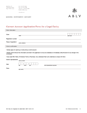 Fillable Online Current Account Application Form for a Legal Entity ...