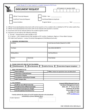 Fillable Online siit DOCUMENT REQUEST Fax Email Print - pdfFiller
