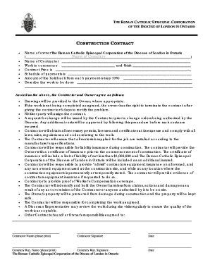 Fillable Online Cemetery Contruction Contract - Diocese of London Fax ...