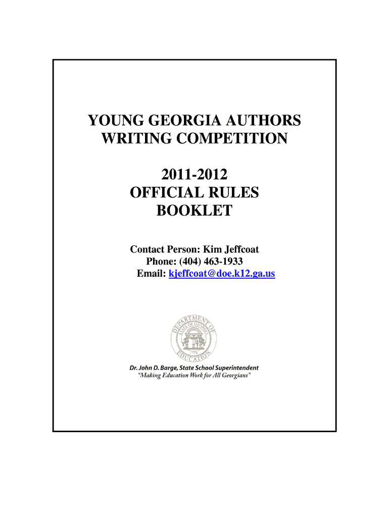 Fillable Online Young georgia authors - GADOE Georgia Department of ...