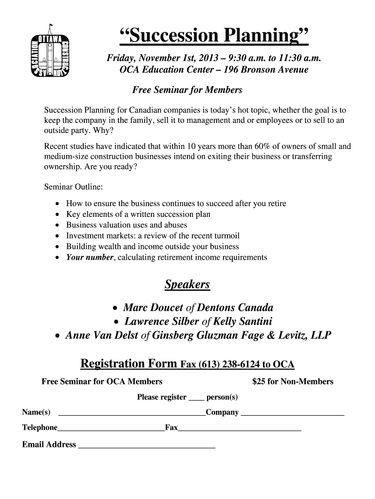 Fillable Online Succession Planning Fax Email Print - pdfFiller