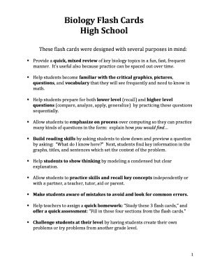 Fillable Online Biology Flash Cards Fax Email Print - pdfFiller