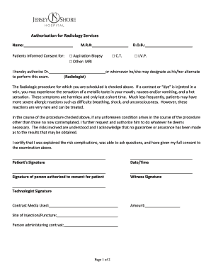 Fillable Online jsh Informed Consent for Radiology - jsh Fax Email ...