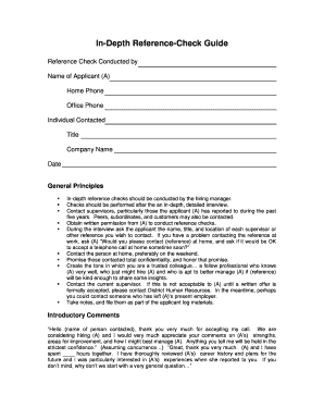 Fillable Online wwwappscfc lonestar In-Depth Reference-Check Guide ...