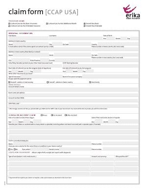 Fillable Online Claim form CCAP USA - berikainsurancebbcomb Fax Email ...