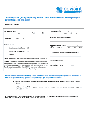 Fillable Online 2014 Physician Quality Reporting System Data Collection ...