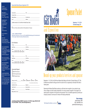 Fillable Online nationalgasrodeo Sponsor Packet - National GAS Rodeo ...