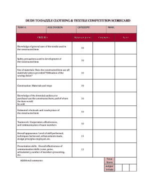 Fillable Online d14-h tamu DUDS TO DAZZLE CLOTHING TEXTILE COMPETITION ...