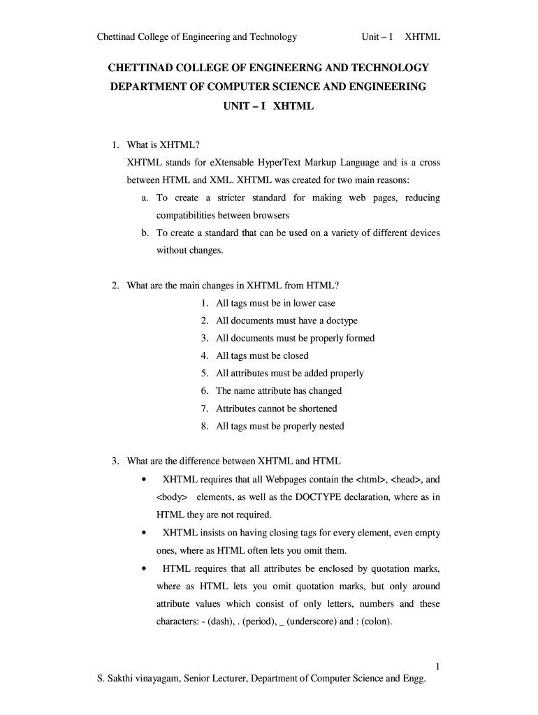 Fillable Online chettinadtech ac CHETTINAD COLLEGE OF ENGINEERNG AND TECHNOLOGY DEPARTMENT Fax ...