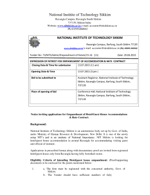 Fillable Online nitsikkim ac National Institite of Technology Sikkim ...