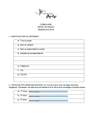 Remplissable En Ligne premieracte I IDENTIFICATION DU DPOSANT c Nom du ...