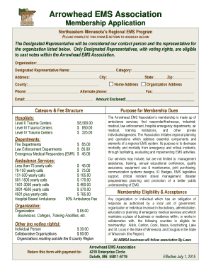 Fillable Online Arrowhead EMS Association Fax Email Print - pdfFiller