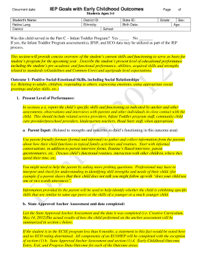 Fillable Online BIEP Goalsb with Early Childhood Outcomes Fax Email ...