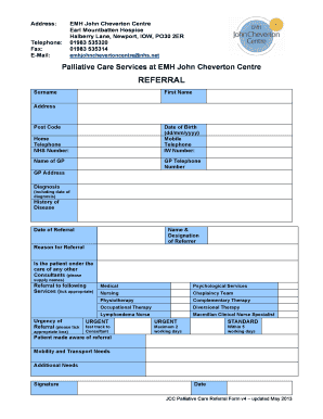 Fillable Online Palliative Care Referral Form v4 - Earl Mountbatten ...