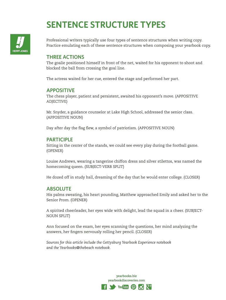 Fillable Online SENTENCE STRUCTURE TYPES Fax Email Print - pdfFiller