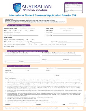 Fillable Online International Student Enrolment Package Application ...