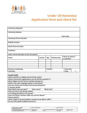 Homestay Application Form - Fill Online, Printable, Fillable, Blank ...