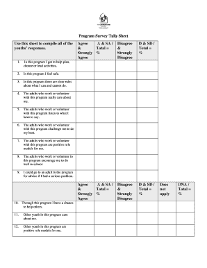 Fillable Online Program Survey Tally Sheet Fax Email Print - pdfFiller